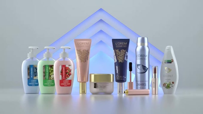 Do 3d cosmetic animation, 3d lipstick, 3d skincare product animation ...