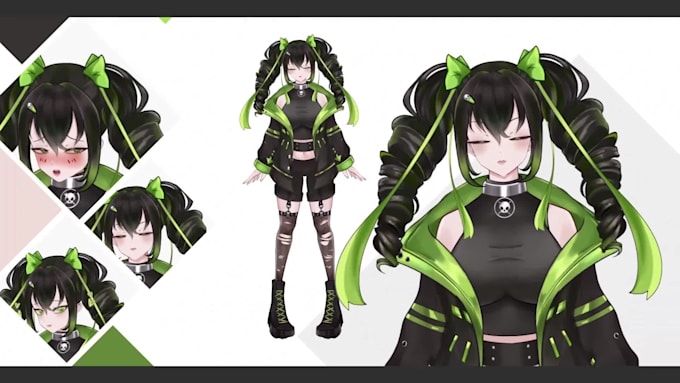 Design and rig 2d vtuber model, live2d vtuber rigging, anime style ...