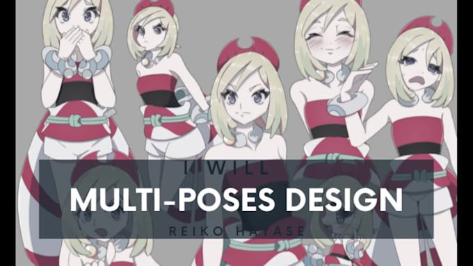 Design multi poses of your character by Reiko_hayase | Fiverr