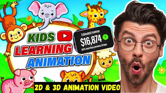 Produce 2d fun learning kids youtube videos professionally by ...