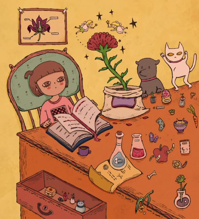 Create cute whimsical lofi animated gif loop by Stray_light | Fiverr