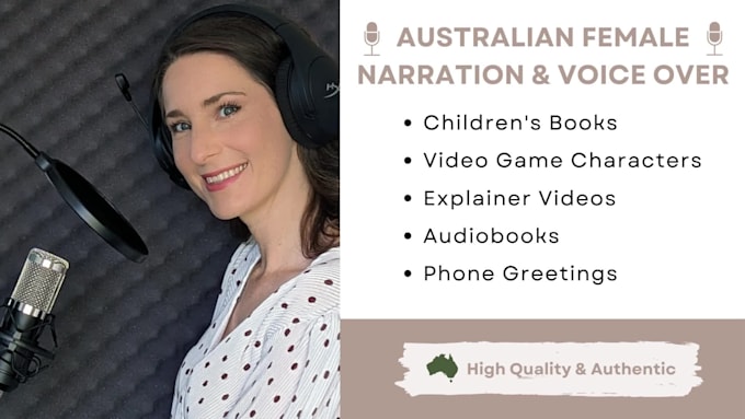 Record australian female voice overs and narrations by Kerriduncan | Fiverr