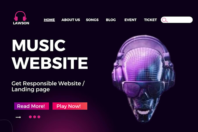 Create modern music website for music artist, producer, dj, band or ...