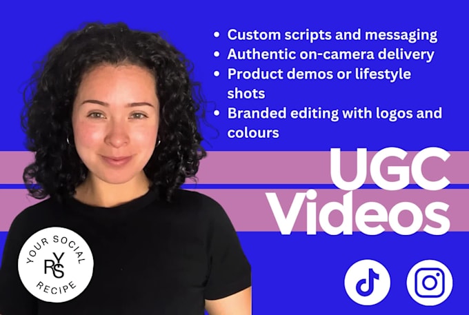 Create ugc videos for instagram and tiktok by Socialrecipe | Fiverr