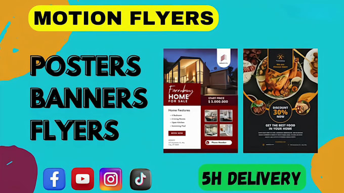 Do motion flyers, animated posters and sales flyers in 5h by ...