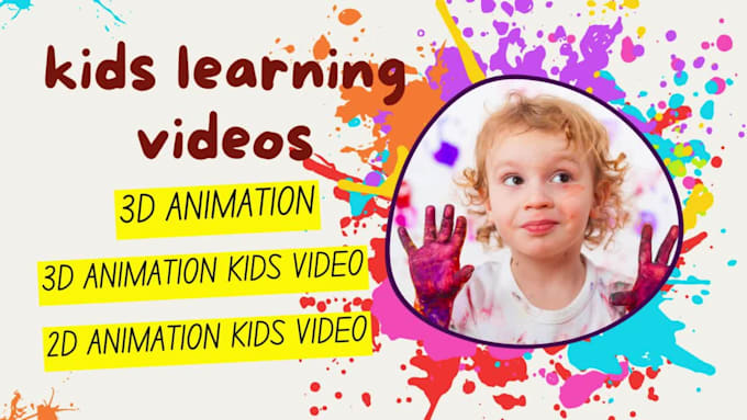 Create kids learning videos and 3d cartoon music video animation by ...