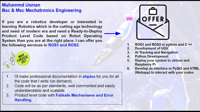 Develop ros ros2 and gazebo simulations by Engr_mohusman | Fiverr