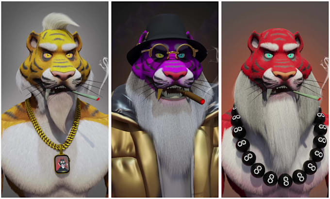 Create unique 3d nft art and 3d character modeling for games or nfts by ...