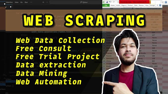 Do web scraping, data mining, data extraction to excel by Amrfivrr890 | Fiverr