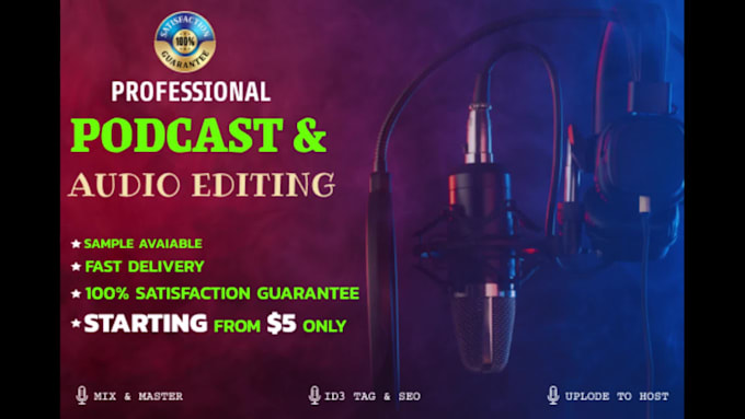 Do professional podcast editing and audio editing by Pro_podcast | Fiverr