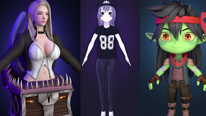 Design and rig a high quality 3d model for vtuber and vrchat by Jasminpearl52 | Fiverr