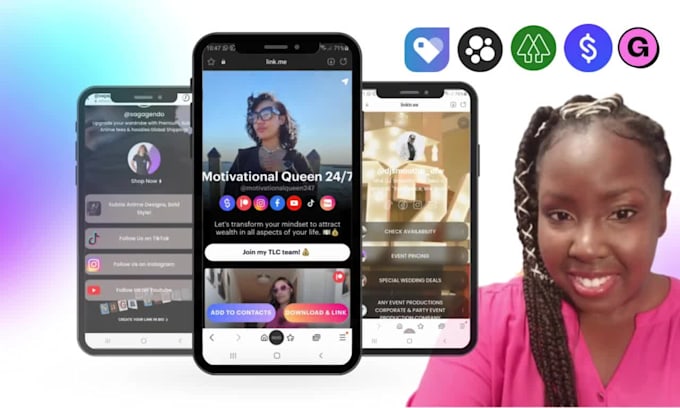 Create and optimize linktree, beacons, taplink, stan store, gumroad landing page by Bribri07 ...