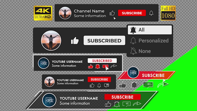 Make custom subscribe youtube buttons by Bilsvetlana | Fiverr