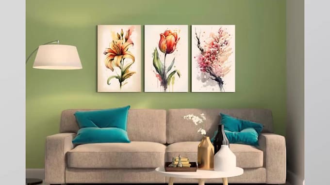 Create realistic wall art mockup canvas mockup by Yassineads | Fiverr