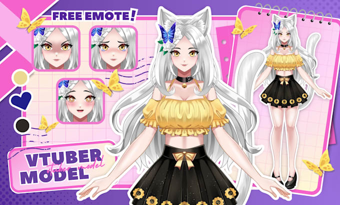 Design and rig pro vtuber character in live2d, for vtuber model and vtube studio by ...