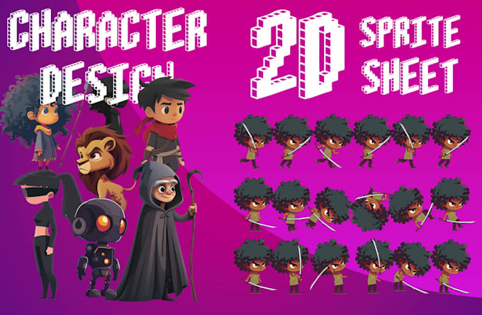Create 2d game character, sprite sheet, animation by Noneqoqoevi | Fiverr