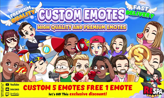 Draw high quality custom emotes for twitch, discord, youtube by ...