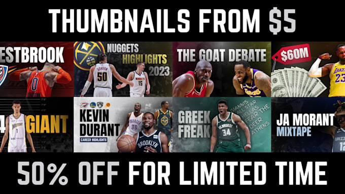 Design nba basketball thumbnail for youtube channel by Aroldas | Fiverr