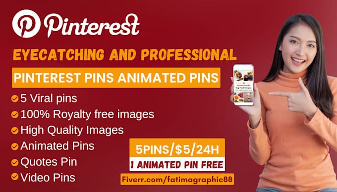 Create professional pinterest pins and animated pins for you by ...