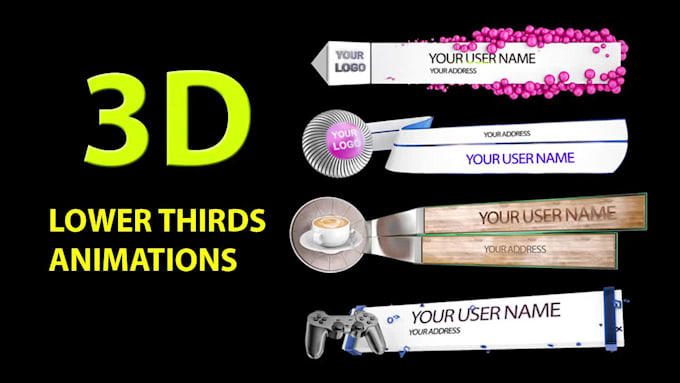 Create 3d social media lower thirds animation by Pingkel | Fiverr