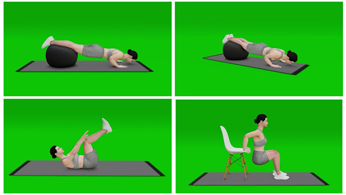 Create short 3d workout animation videos for instagram, tiktok and ...