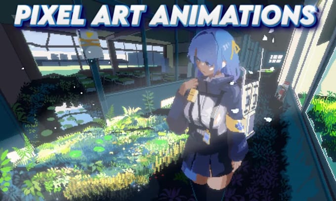 Do 2d retro 8bit 16bit pixel art character looping lofi animation ...
