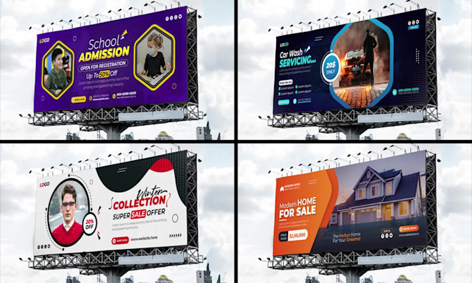 Design ads banner, billboards, yard sign, signage, street sign, x ...