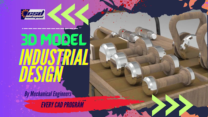 Create industrial 3d cad modeling and rendering from sketch by ...