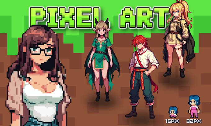 Do 2d retro 8bit 16bit pixel art character looping lofi animation, animated gif by Victor ...