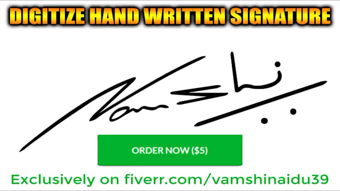 Do amazing hand written professional signature logo by Vamshinaidu39 ...