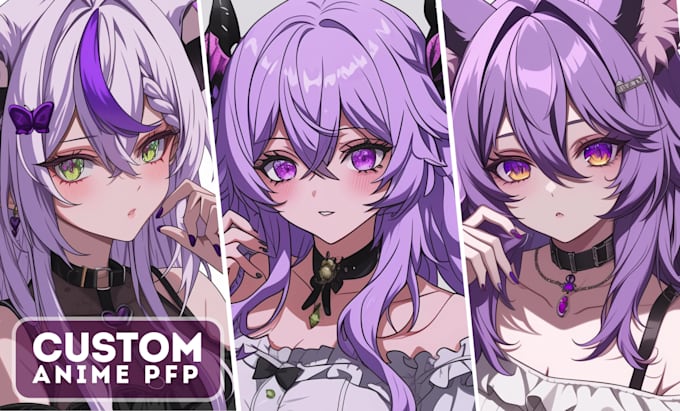 Custom anime art character design for fanart pfp vtuber oc manga or ...