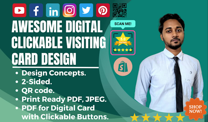 Create an awesome digital visiting card design by Ahmednasir821 | Fiverr