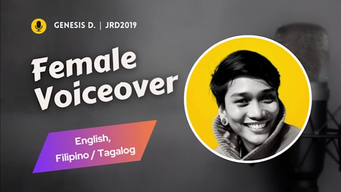 Record tagalog filipino english female voice over for you by Jrd2019 ...
