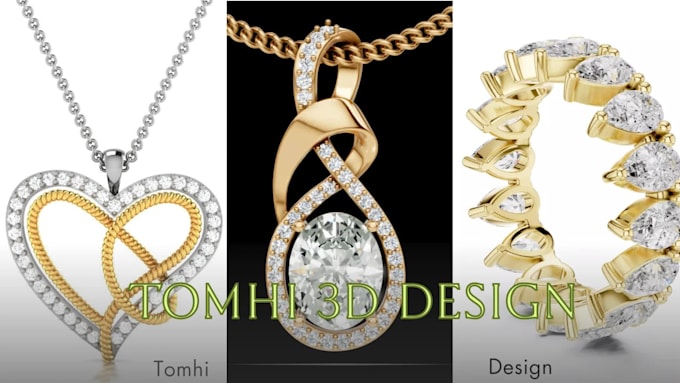 Do modern 3d cad jewelry design, realistic jewelry render and jewelry ...