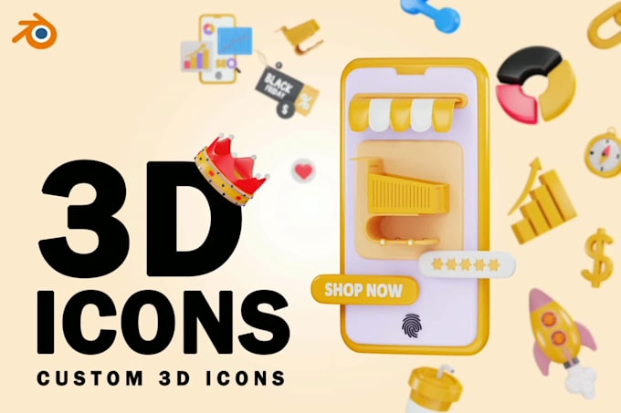 Create custom 3d icon and illustrations with blender by Crop3dbusiness ...