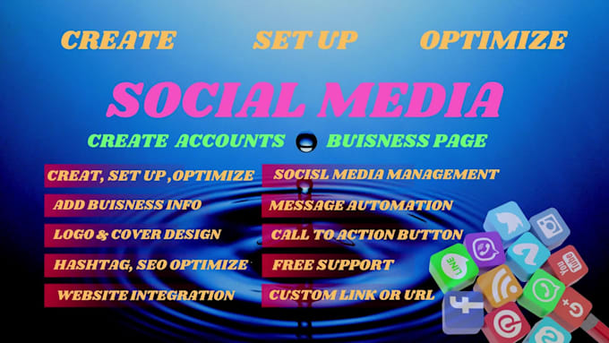 Create social media accounts, optimize and set up business page by ...
