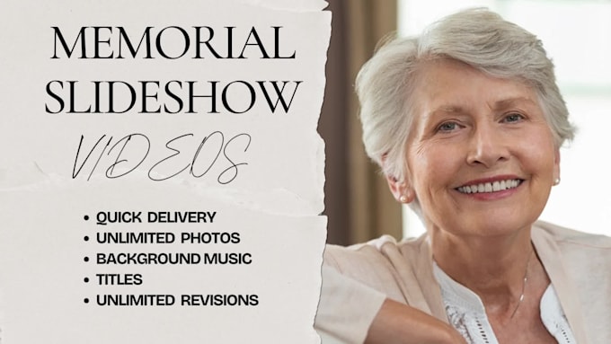 Create memorial video funeral photo tribute slideshow by D_trex | Fiverr