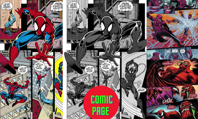 Draw marvel superhero comic book illlustration page comic stripe ...