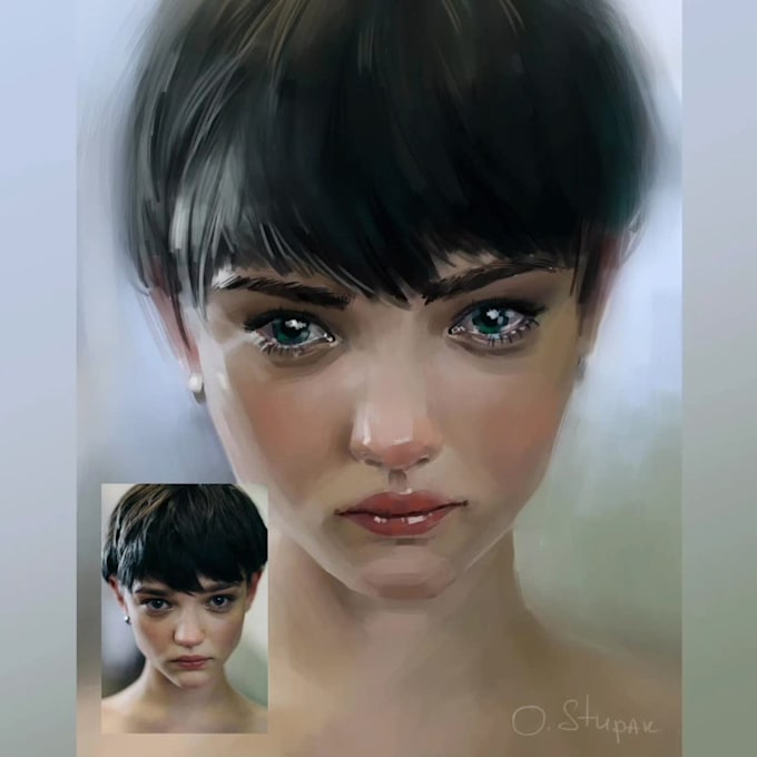Create digital realistic portrait from photo by Olenkastupak | Fiverr