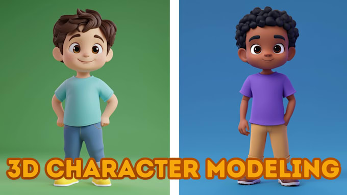 Design cute 3d character modelling with cartoon style and rendering by ...