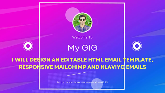 Design an editable html email template, responsive mailchimp and ...