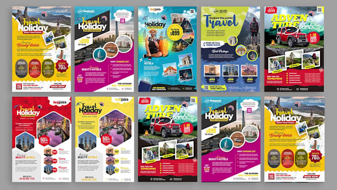 Creative tour, summer, beach, travel flyers design for your dream ...