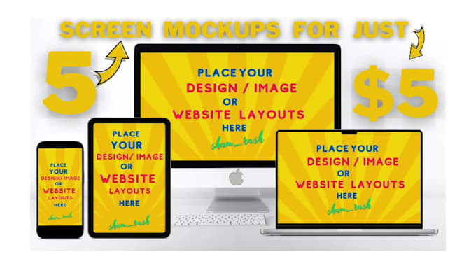 Design macbook laptop imac iphone screen mockup for your website by ...