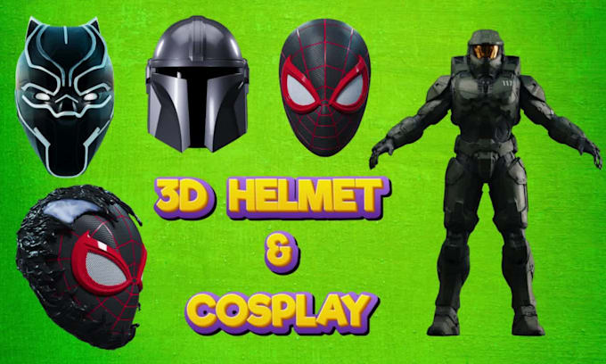Create 3d cosplay helmet, wearable amor, mask for 3d printing by ...