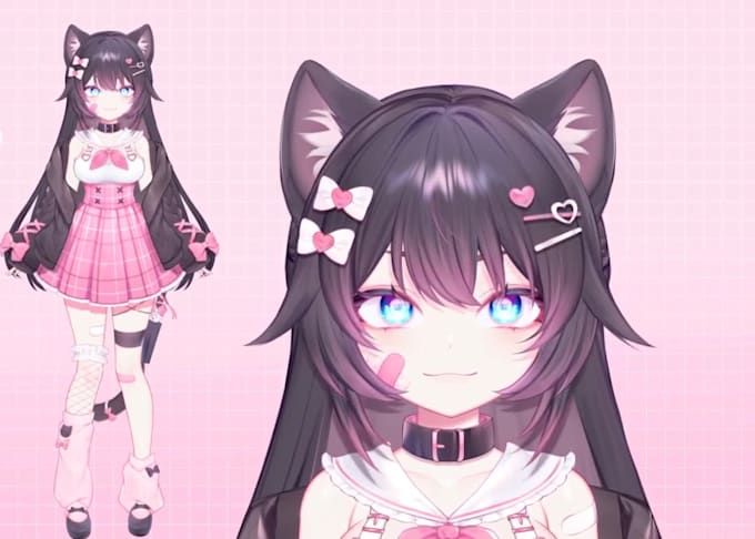 Draw custom anime vtuber model, live2d rigging, 2d vtuber model 2d ...