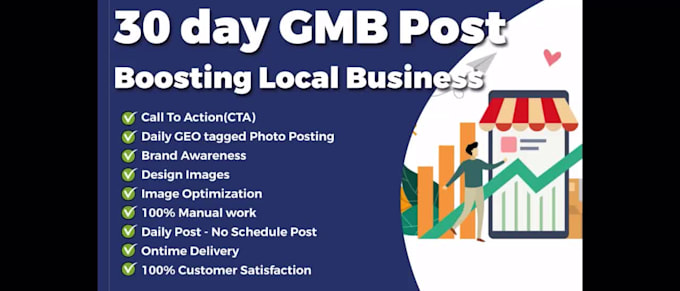 Do 30 day gmb post with geo tag photo to boost local business rank by ...