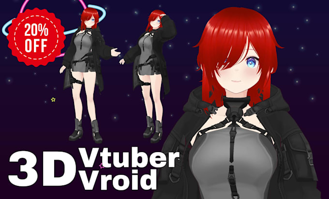 Create custom 3d vroid model vtubers, roblox, game props and 3d printing by Wonderwallstd | Fiverr