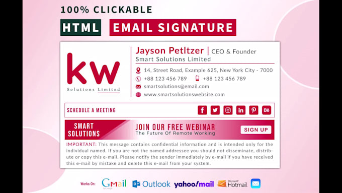 Design clickable html email signature and email banner by ...