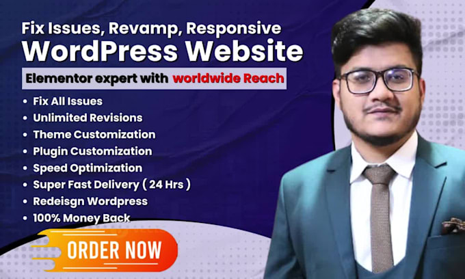 Fix css issues redesign revamp customize wordpress website by Arqam_aly | Fiverr