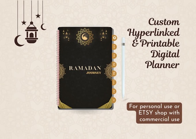 Design full muslim planner, editable printable journal by ...